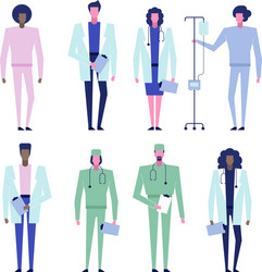 Hospital healthcare staff set doctors in medical Vector Image