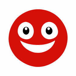 Red emoji face icon on white background Royalty Free Vector