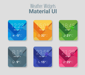 Weather widgets ui and ux blurred kit Royalty Free Vector