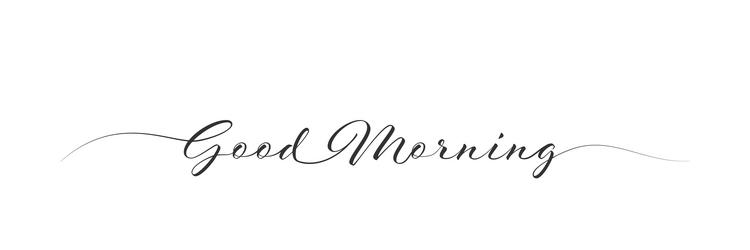 Good morning a single-line calligraphic Royalty Free Vector