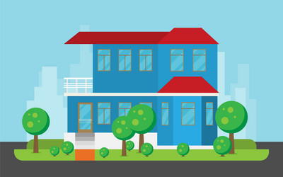Courtyard residential building Royalty Free Vector Image