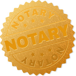 Golden notarized medallion stamp Royalty Free Vector Image