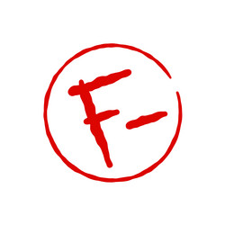 Grade result f minus isolated on white background Vector Image