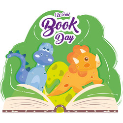 Isolated open biology book with trees Royalty Free Vector