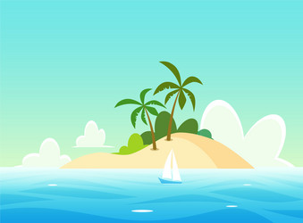 Tropical island design template Royalty Free Vector Image