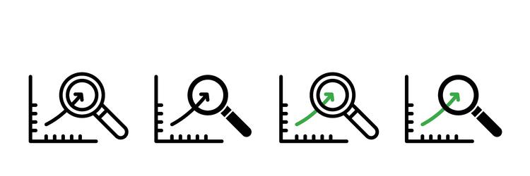 Market prediction icon set graph statistics Vector Image
