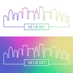 Outline miami skyline trendy template Royalty Free Vector