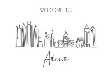 Atlanta usa sketch city line art Royalty Free Vector Image