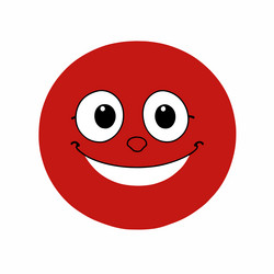 Red emoji face icon on white background Royalty Free Vector