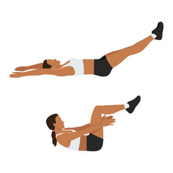 Woman doing alternating leg raise with clap Vector Image