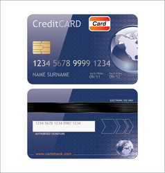 Credit card front and back side Royalty Free Vector Image