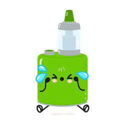 Cute sad vape character hand drawn cartoon Vector Image
