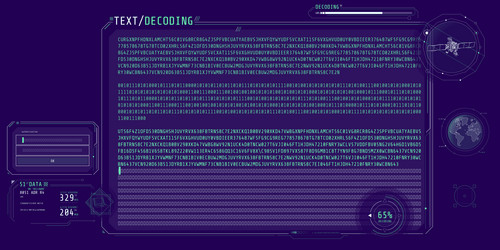 Design of a software interface for text decoding Vector Image