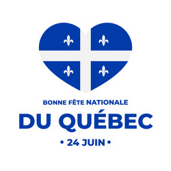 Happy quebec day typography poster in french Vector Image