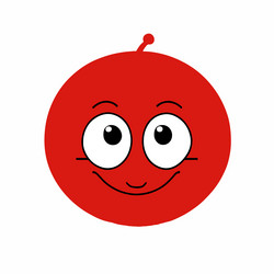 Red emoji face icon on white background Royalty Free Vector