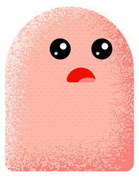 Sad rectangle character color shape for kid Vector Image