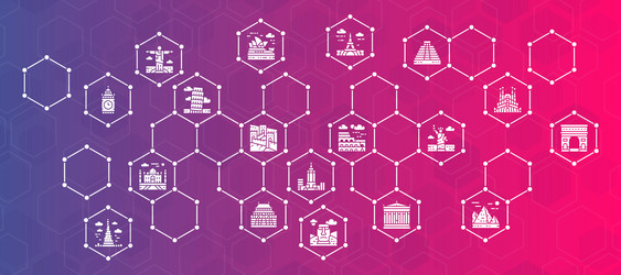 Travel landmark website design template egypt Vector Image