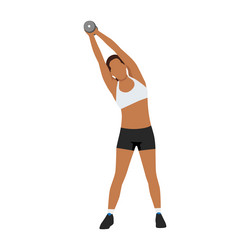 Woman doing dumbbell side bend exercise Royalty Free Vector