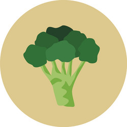 Broccoli isolated flat style round icon Royalty Free Vector