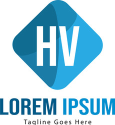 Initial hv logo template with modern frame Vector Image