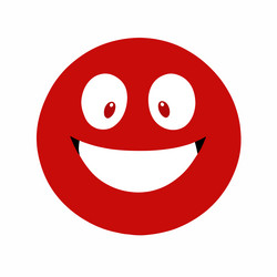 Red emoji face icon on white background Royalty Free Vector