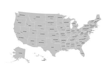 Usa map with geographical state borders and state Vector Image