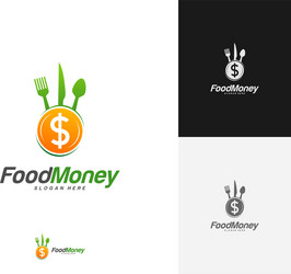 Creative food money logo design restaurant Vector Image