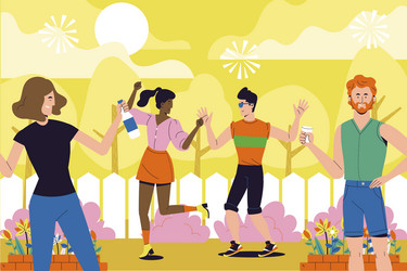 Hand drawn garden party design Royalty Free Vector Image