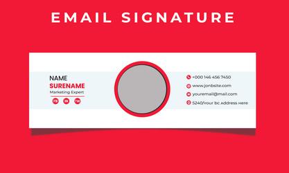 Modern and minimalist email signature or email Vector Image