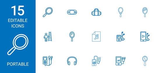 14 portable icons Royalty Free Vector Image - VectorStock