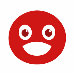 Red emoji face icon on white background Royalty Free Vector