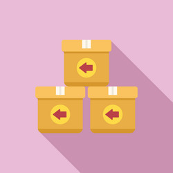 Warehouse stack icon outline return box Royalty Free Vector