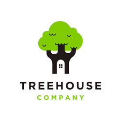 Real estate logo design tree house symbol Vector Image