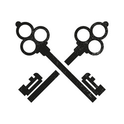 Two vintage retro crossed keys Royalty Free Vector Image