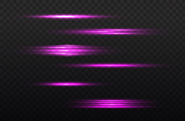 Purple glow line violet horizontal light rays Vector Image