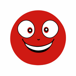Red emoji face icon on white background Royalty Free Vector
