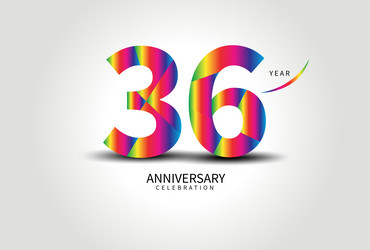 36 year anniversary celebration logo red Vector Image