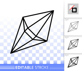 Diamond gem jewel gemstone line icon set Vector Image