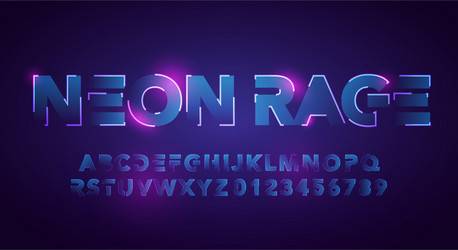 Abstract technology neon font and alphabet Vector Image
