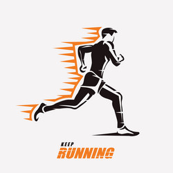 Running man symbol sport and competition concept Vector Image
