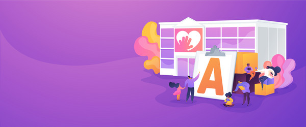 Autism center concept banner header Royalty Free Vector