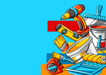 Background with repair working tools equipment Vector Image