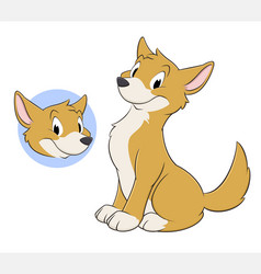 Dingo cartoon character zoo wild animal Royalty Free Vector