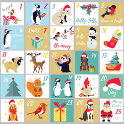 Advent calendar with christmas decoration Vector Image