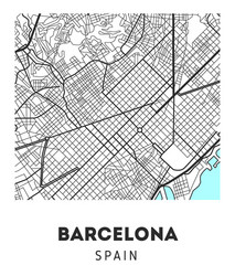 City map of barcelona Royalty Free Vector Image
