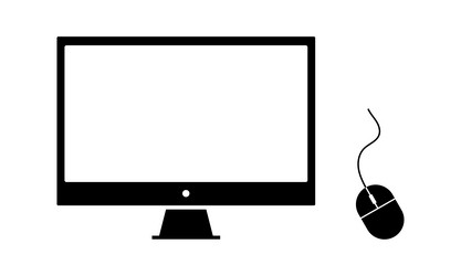 Desktop computer icon set Royalty Free Vector Image