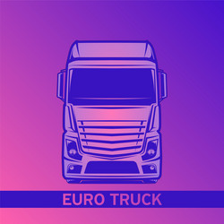 Euro truck logo blue and violent Royalty Free Vector Image