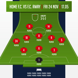 Football soccer match lineups infographic Vector Image