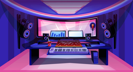 Music studio room Royalty Free Vector Image - VectorStock