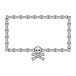 Decorative halloween bone skull frame with creepy Vector Image